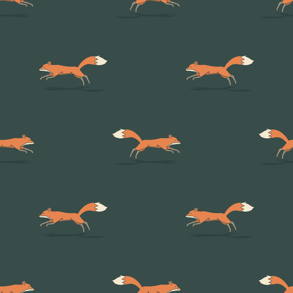 Dark Green Foxes Wallpaper – Sorelle Gallery Fine Art