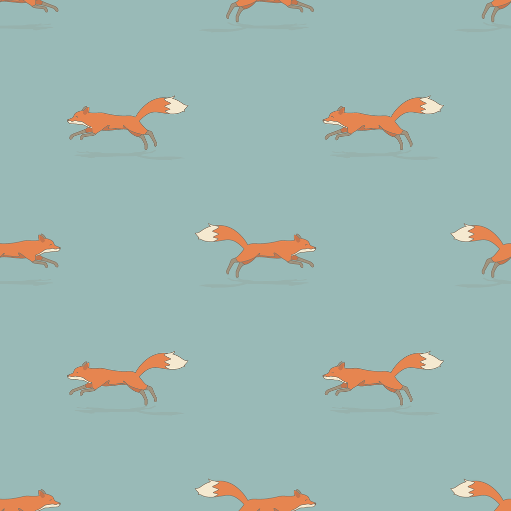 Light Teal Foxes Wallpaper – Sorelle Gallery Fine Art